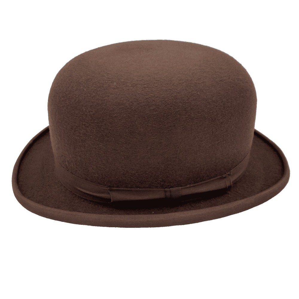 Brown Wool Felt Bowler Hat | Christys with Leather Sweatband