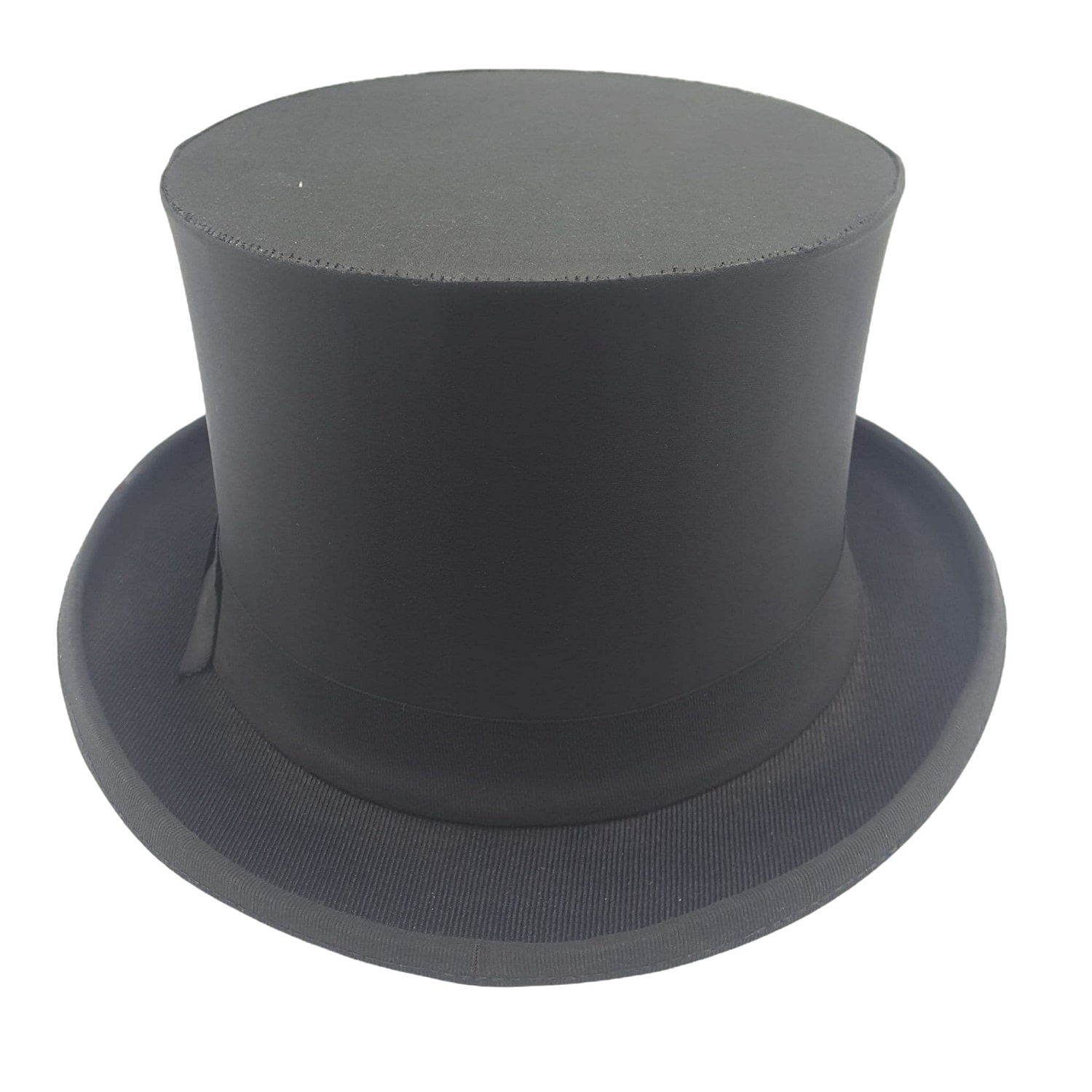 Collapsible Black Top Hat - Black Satin Modern New - 5& High Ascot Top Hats