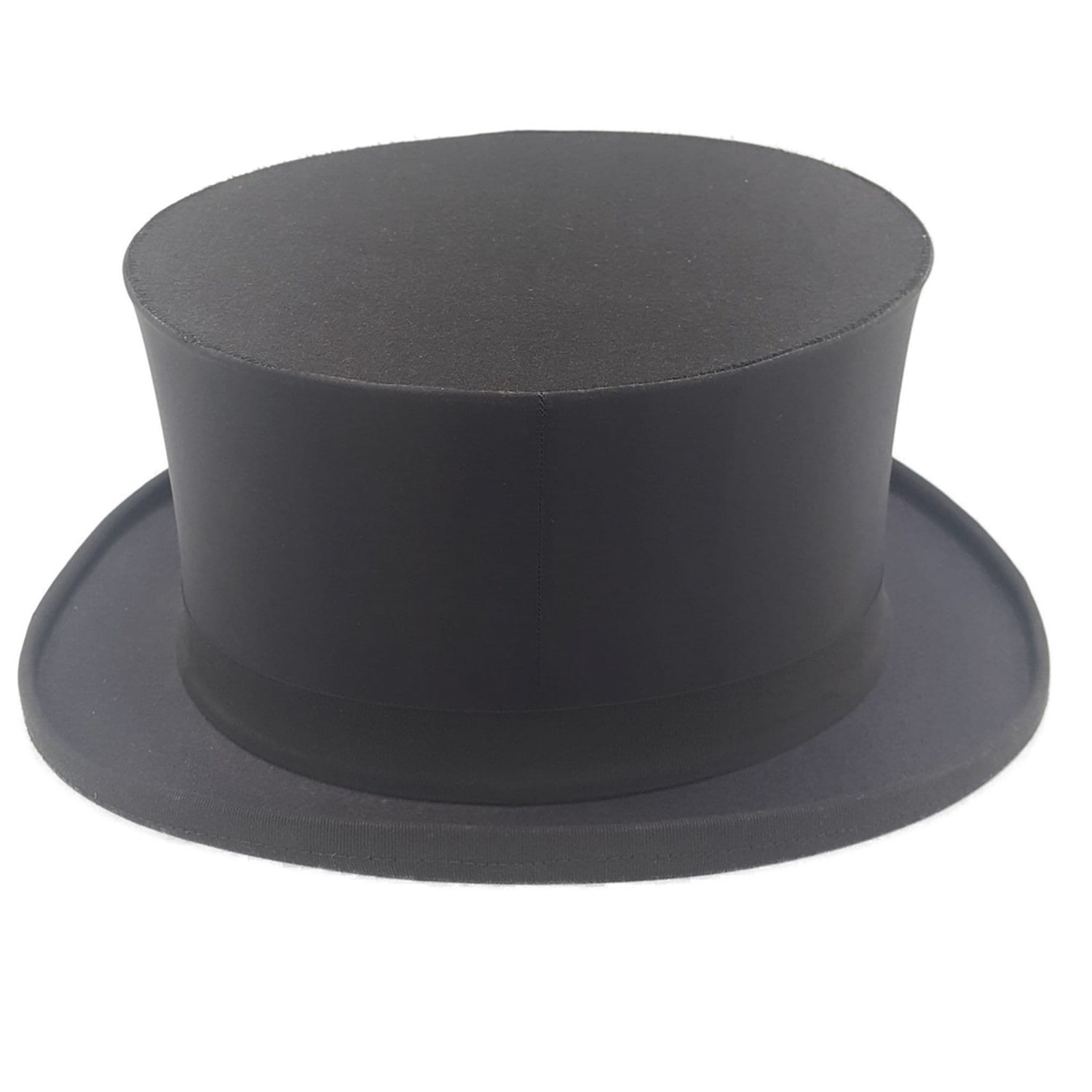 Collapsible Black Top Hat | Black Satin Modern New 5 High