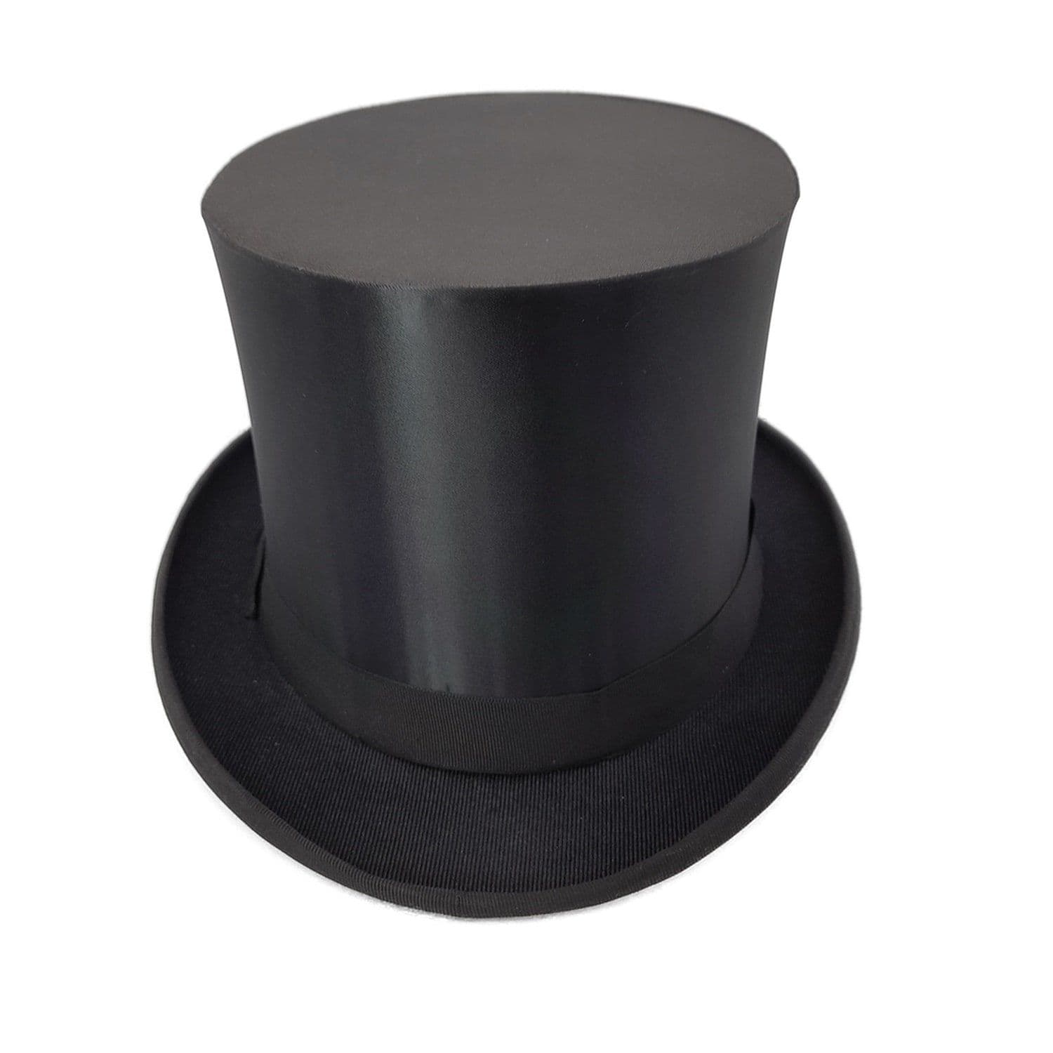 Collapsible Black Top Hat | Black Satin Modern New 6 High