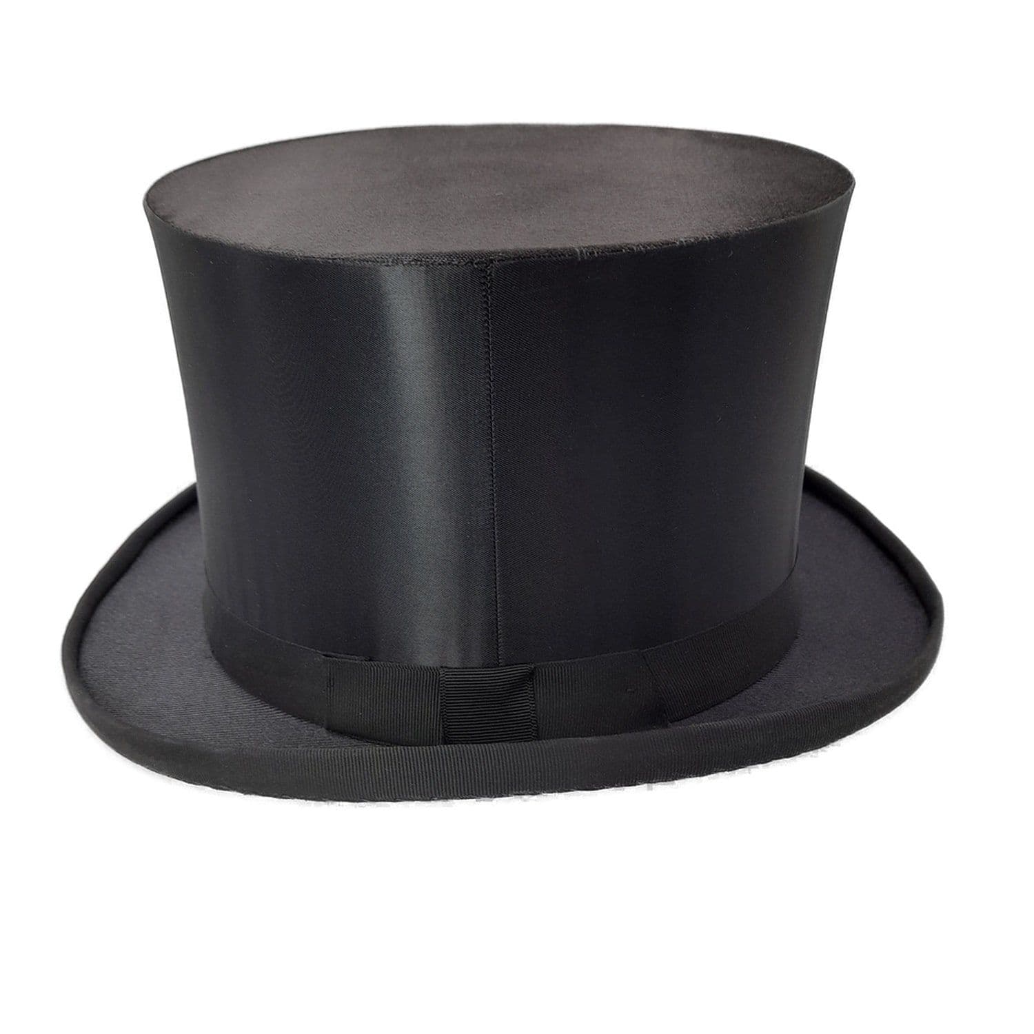 Collapsible Black Top Hat | Black Satin Modern New 6 High