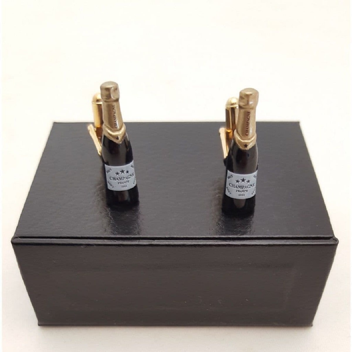 Cufflinks Champagne Bottle | Enamel Style