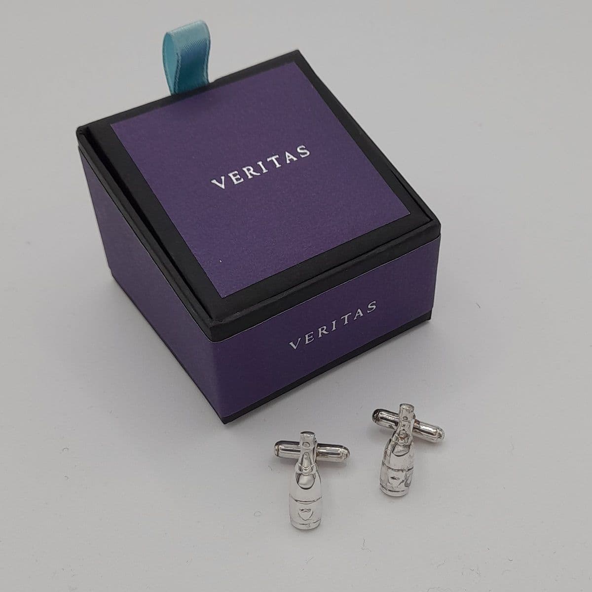 Cufflinks Champagne Bottle | Sterling Silver 925 | Veritas