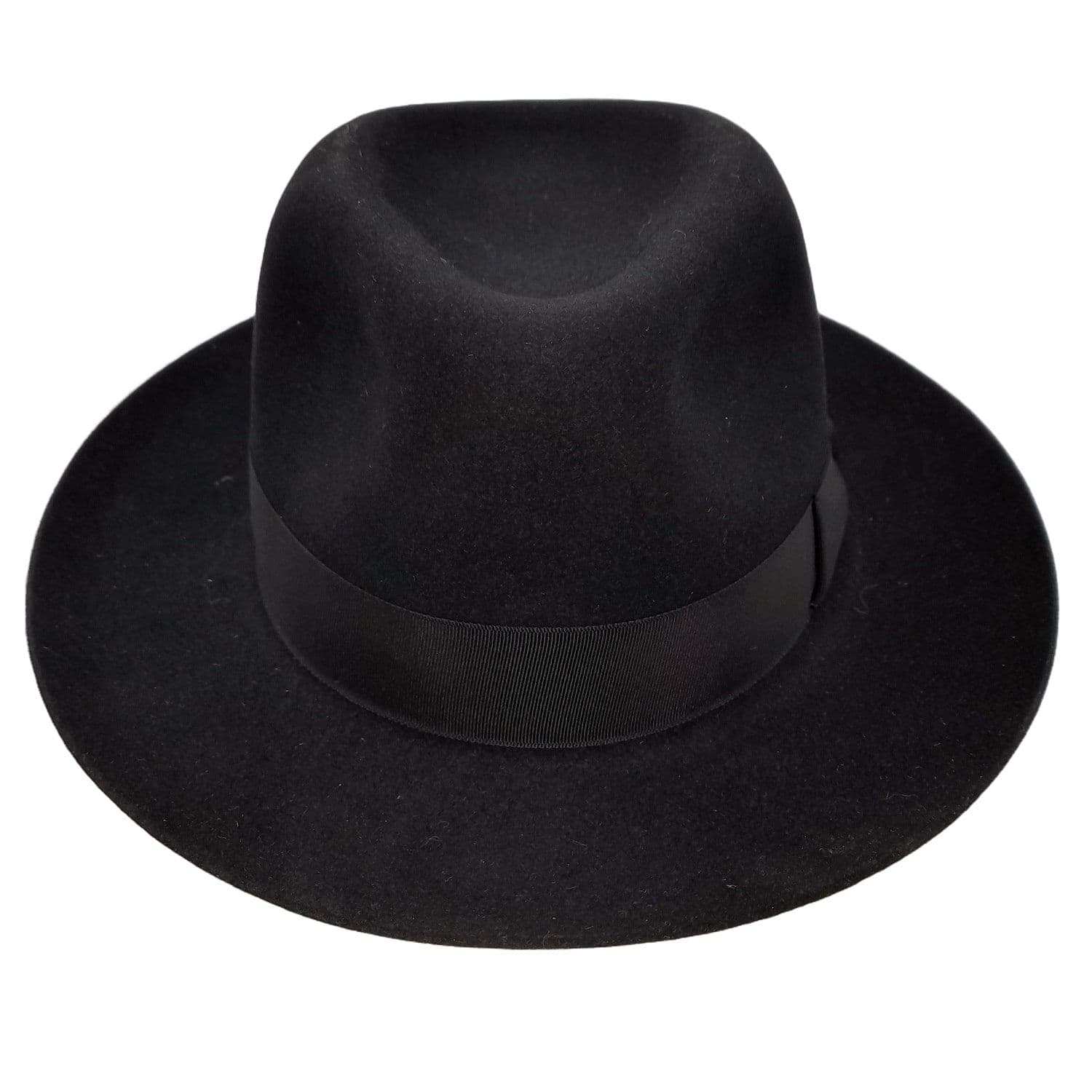 Fine Fur Felt Fedora | Black | Wide Brim | Graduate