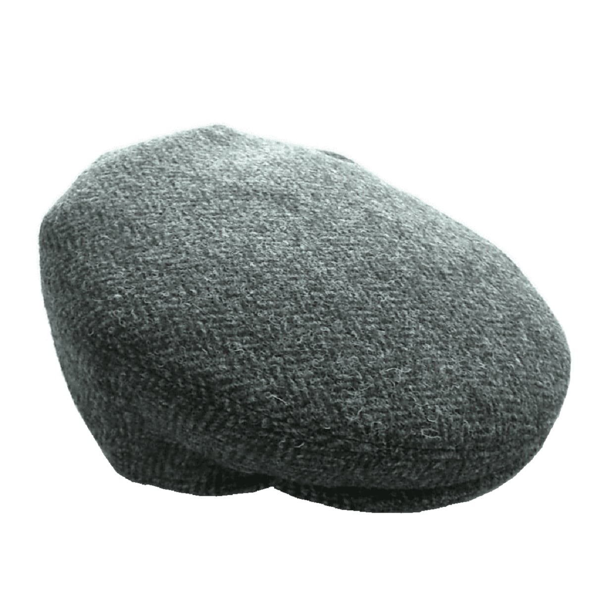 Harris Tweed Cap | Wool Flat Cap | Blue Grey Herringbone