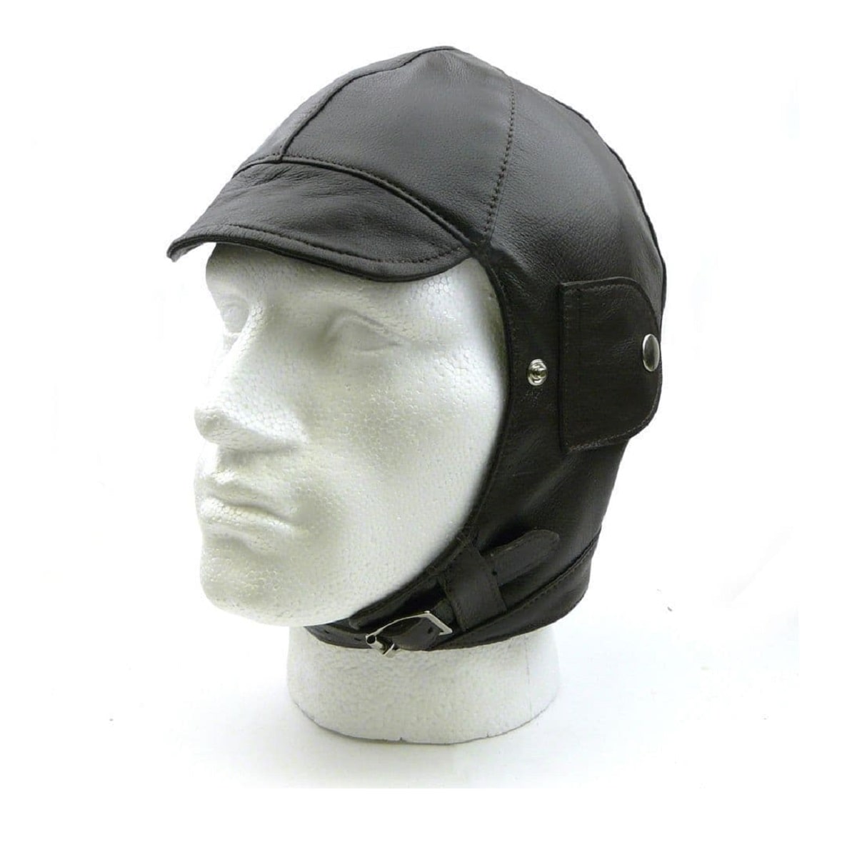 Leather Vintage Car Racing Helmet | Black