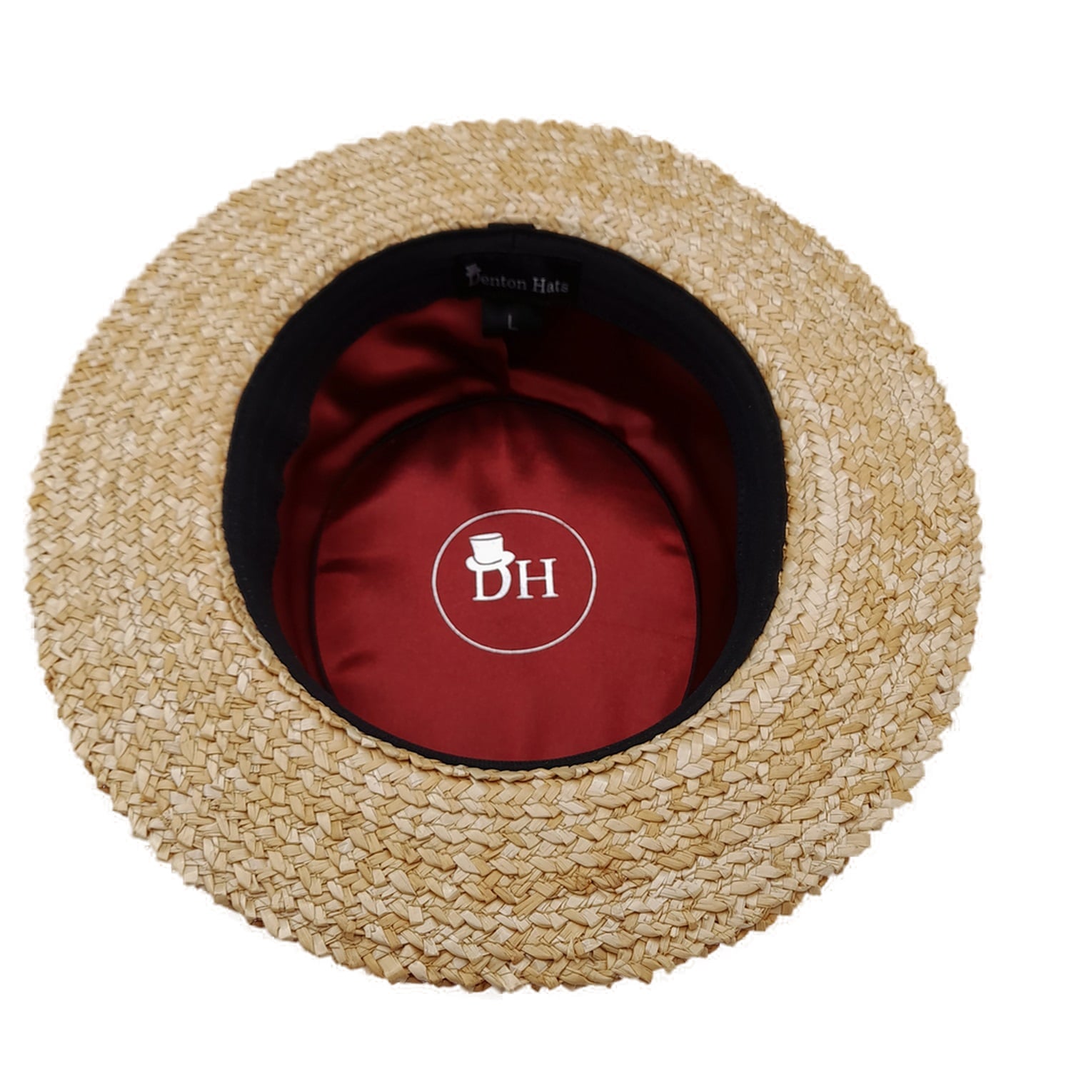 Straw Boater Hat Striped Band | Blue Red Blue