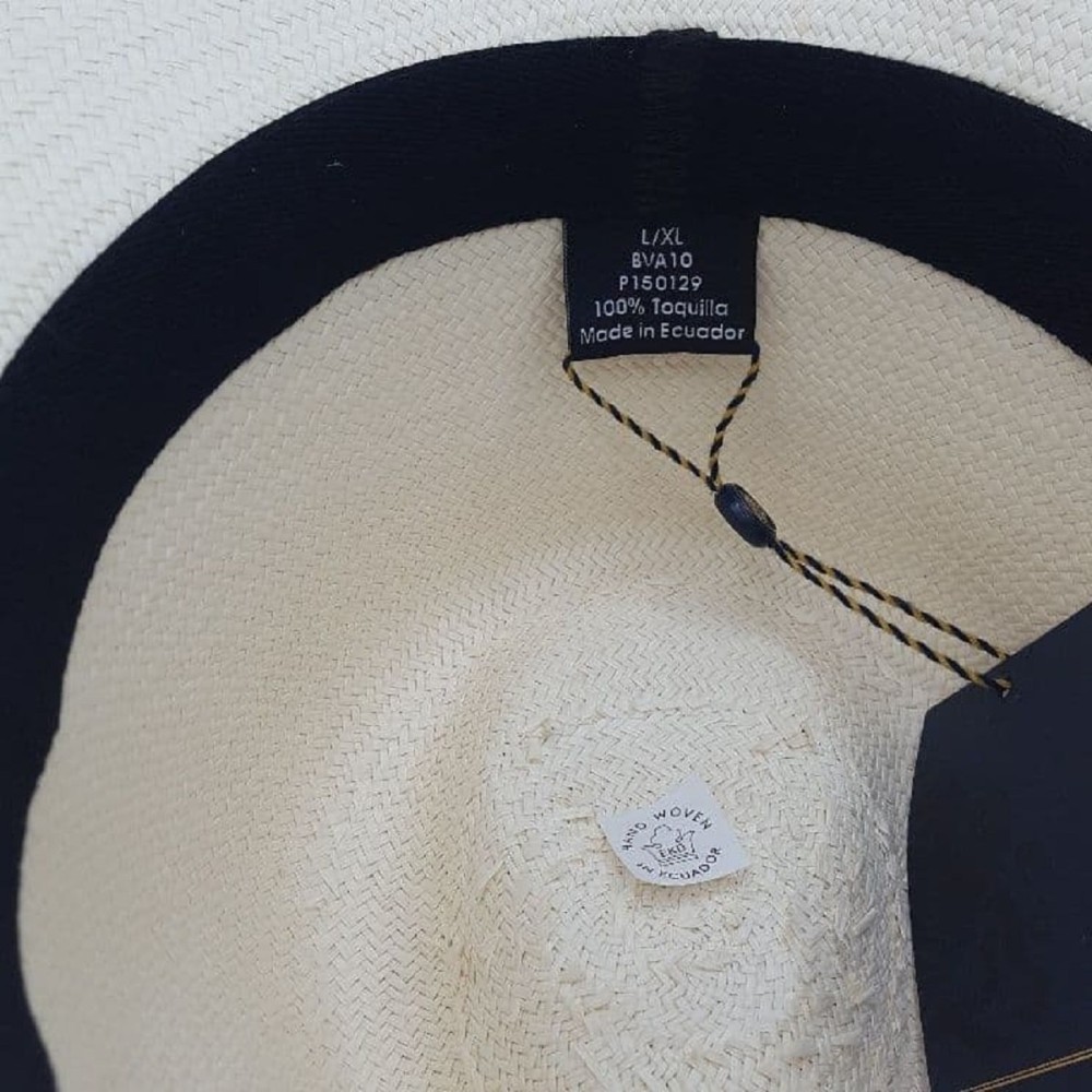 Panama Hat Snap Brim Bleached | Black Band and Bow | Failsworth