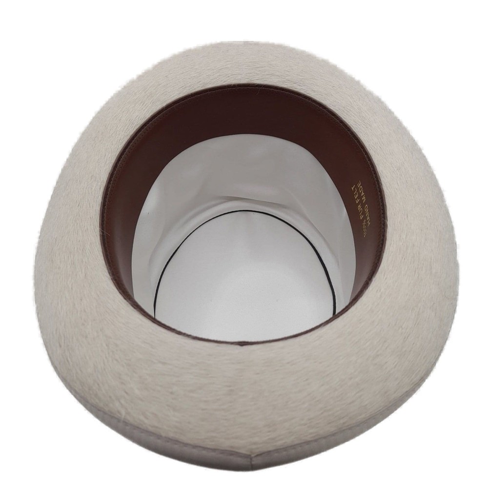 White Ivory Fur Felt Melusine Top Hat | Wedding Topper